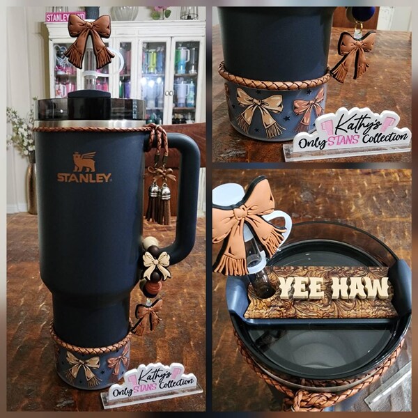 40oz Western Stanley Topper, Personalized Country Stanley Name Plate ...