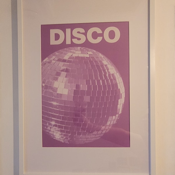 Purple Disco Print | Digital Art Download | Purple Disco Ball ...