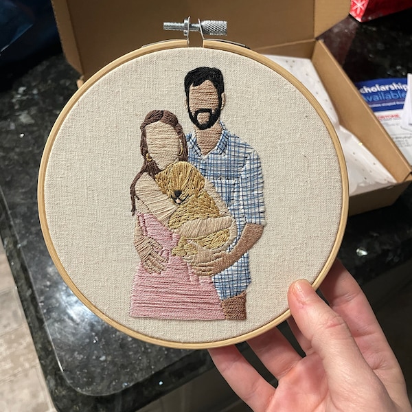 Custom Embroidered Portrait | Family Portrait | Friends Portrait ...
