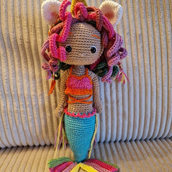 Amigurumi Rosie Girl Doll, Crochet Mermaid Doll, Crochet Unicorn Doll ...
