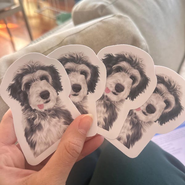 Personalized Dog Stickers Hand Drawn Custom Pet Sticker, Custom Dog ...
