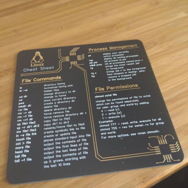 Linux Cheat Sheet Coasters Made From a High-quality Circuit Board for ...