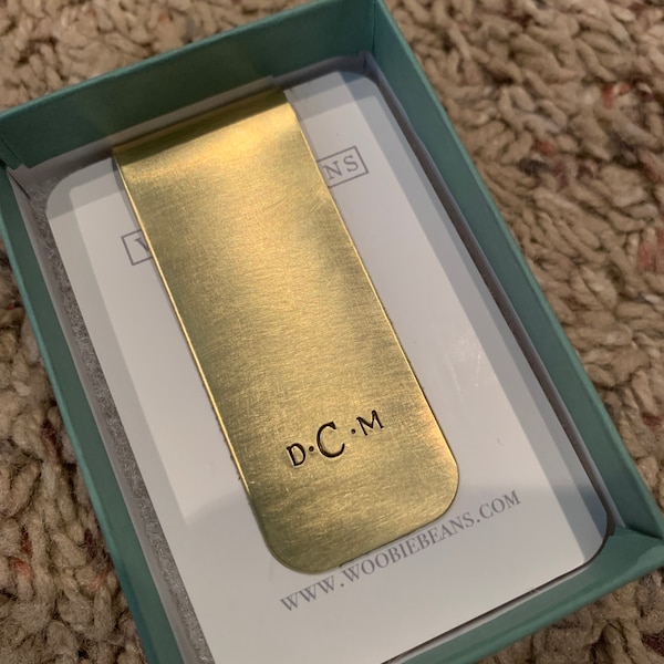 Custom Gold Money Clip - Monogrammed Money Clip - Personalized Brass ...