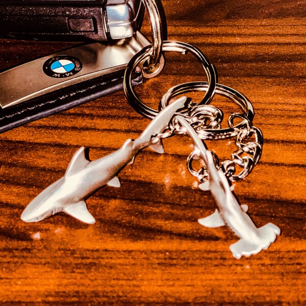 Pewter Hammerhead Shark Keychain: Ocean Lover Gift - Etsy
