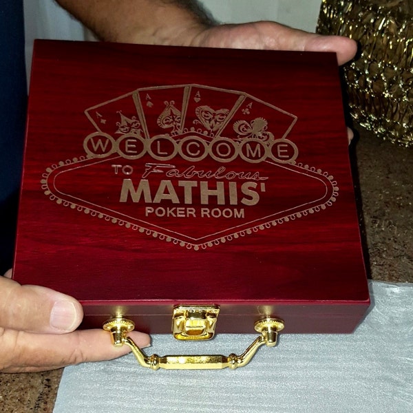 Personalized Poker Gift Set, Custom Engraved Poker Game Box, W/poker ...