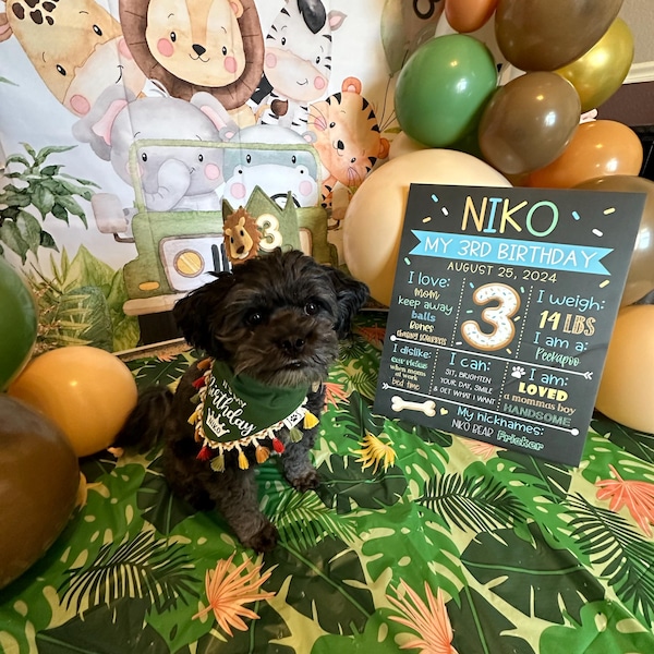 Dog First Birthday Sign, Puppy 1st Birthday Poster, Puppy First ...