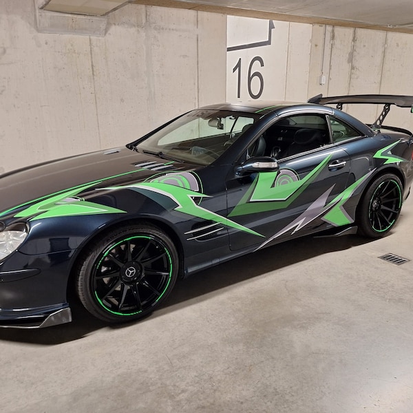 Lightning Car Side Wrap Full Color Graphics Vinyl Livery Decal Racing ...