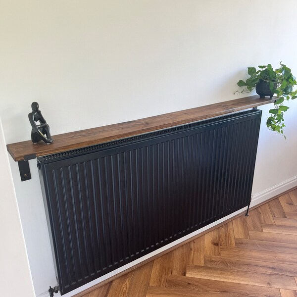 Solid Wood Radiator Shelf With Brackets Rustic Narrow Shelf for Hallway ...