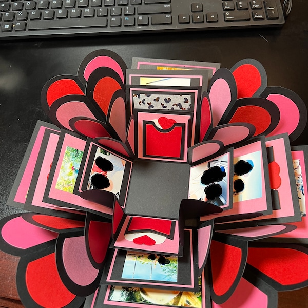 Exploding Box Svg Triple Heart Box With Three Layer Explosion and Gift ...