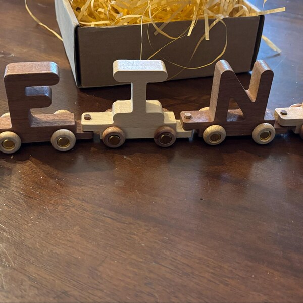 Wooden Train With Name-personalized Train-name Toy-wooden Custom Train ...