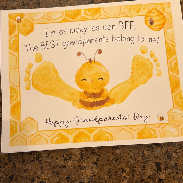 Grandparents Day Personalized Card, Printable Gift, Handprint Art ...