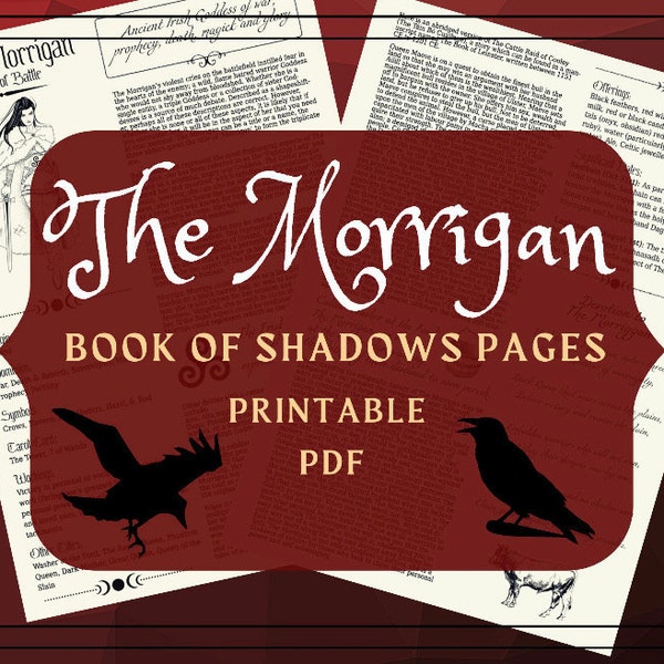 The Morrigan Book of Shadows Pages: Dark Goddess Profile (PDF) - Etsy UK
