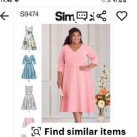 Uncut Simplicity Sewing Pattern 10595 9134 Misses' Released Pleat Dress ...