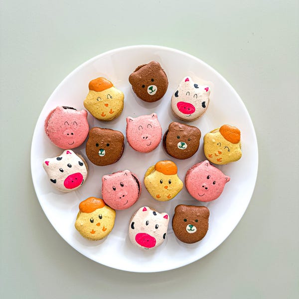 Zoo Animals French Macarons 12 or 24 - Choose Your Flavors - Elephant ...