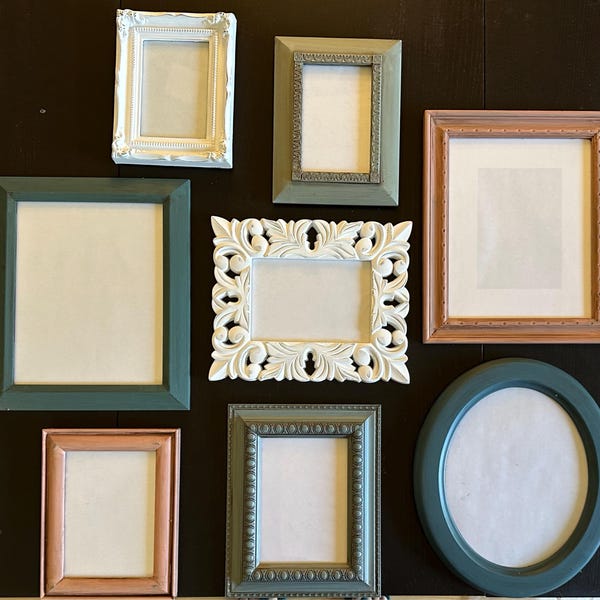 Picture Frame Set Ornate Mix Hand Painted Distressed Shabby Chic ...