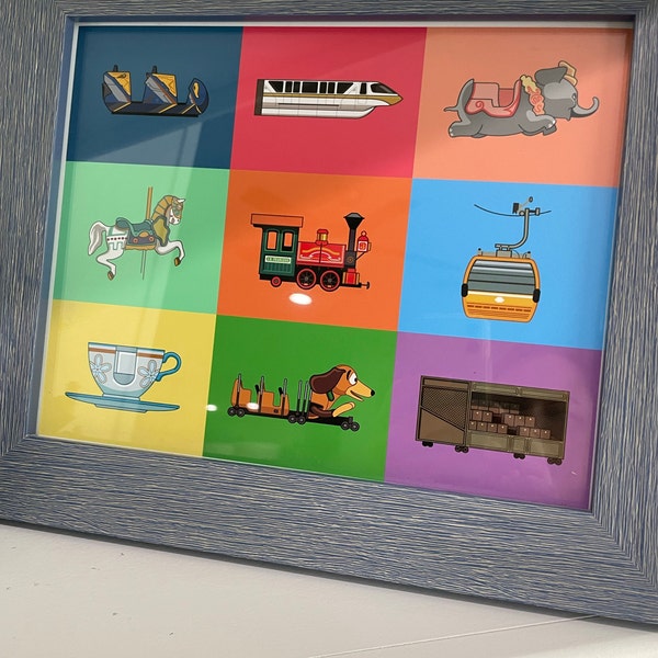 Your Favorite Nine-custom Disney Ride Vehicles Print - Etsy