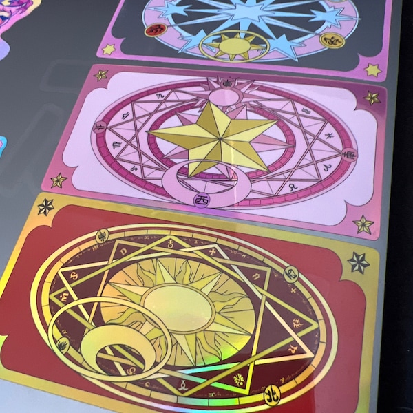 Sakura Card Glossy Metallic Sticker - Etsy