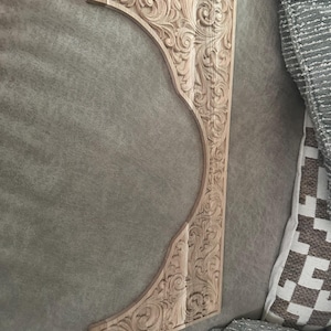 Elegant Slim-base Arch Wooden Appliqué Carved Swirl Embellishments, 1pc ...