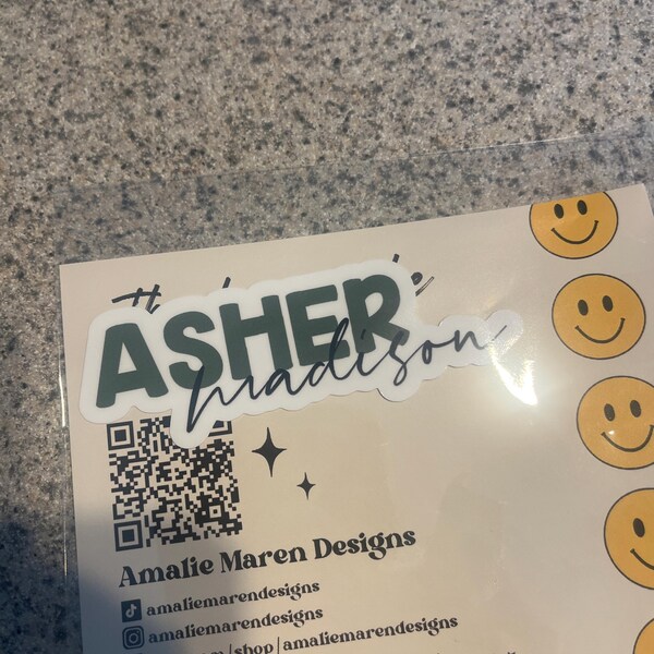 Waterproof Name Decal - Personalized Vinyl Sticker - FULL NAME STICKER ...