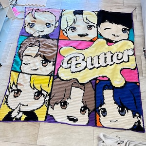 BTS Colorblock Blanket Throw PATTERN ONLY - Etsy