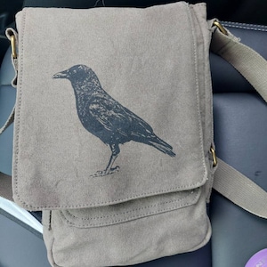 Olive Drab Tech Bag With Crow Image White Olive Drab, Non-toxic, Water ...