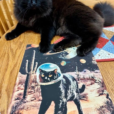 Retro Space Poster Surreal Outer Space Vaporwave Art Vintage Scifi ...