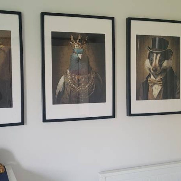 Stag With Cigar Wall Art Print // Vintage Painting Style Portrait of ...