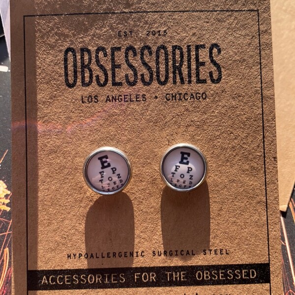 Eye Chart Test Stud Earrings Jewelry Optometrist Gift Eye Doctor Gift ...