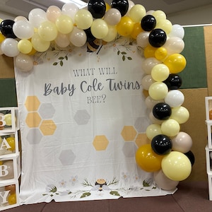 Watercolor Greenery Arch Personalized Baby Shower Backdrop Custom Party ...