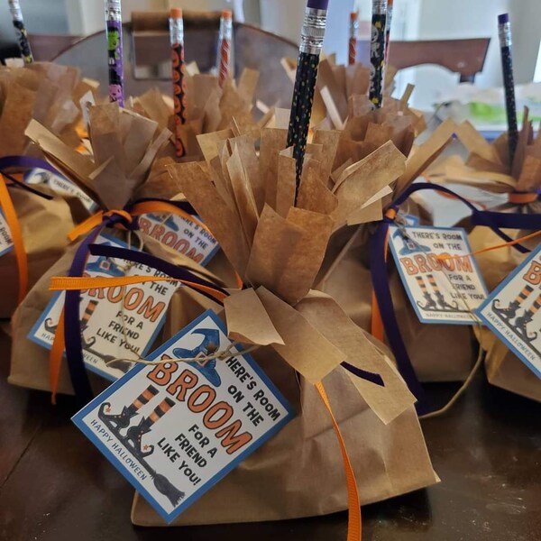 Halloween Broom Tags (room on the Broom) - Etsy
