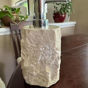 Zeolite Stone Soap Dispenser Oval Shape With Bronze or Silver Pump ...