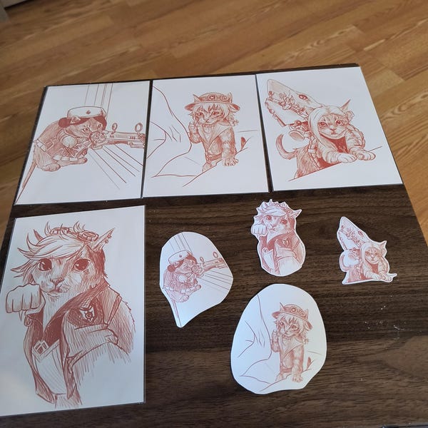 Arcane Jinx & Ekko and Viktor Cats Mini Full Color Prints - Etsy