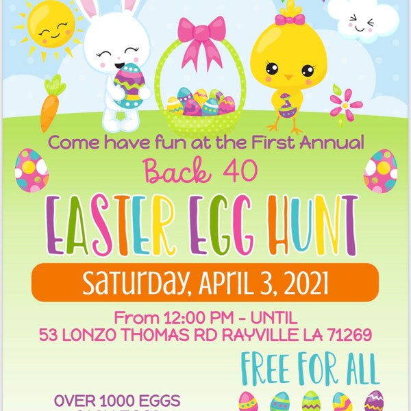 EDITABLE Easter Egg Hunt Flyer Template, Happy Easter Charity Non ...