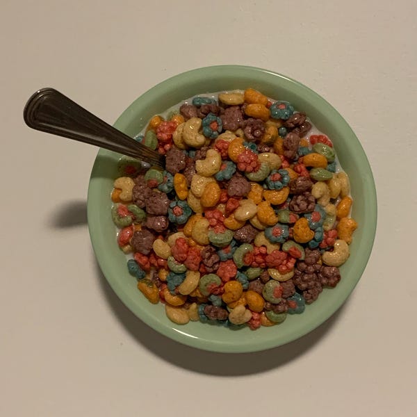 Hanging Faux Food Cereal Wall Art Decor Bespoke Lucky Charms Fruit ...
