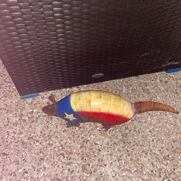 Andy the Texas Armadillo™-garden Metal-hand Painted-handmade-garden ...