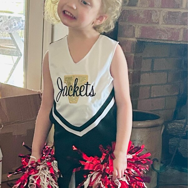 Navy & Gold Cheer Uniform, Customized Cheerleading Uniform, Girls Cheer ...
