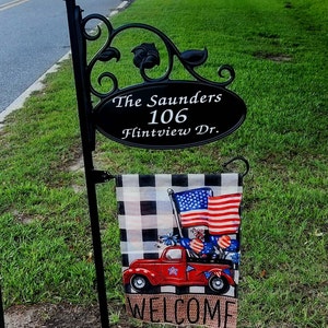 Camp/rv Sign With Flag Holder and Solar Light 48 - Etsy