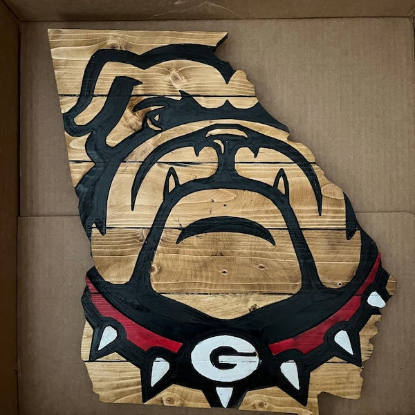 Georgia State Cut Out, UGA, Georgia Bulldogs, Wood Sign, - Etsy