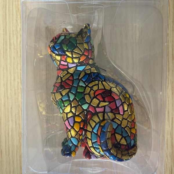 Mosaic Blue Bull Statue With Big Horns Made With Marble Dust and With ...