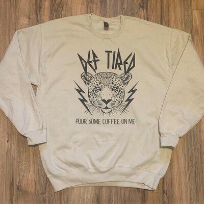 Def Tired Pour Some Coffee on Me Def Leppard Leopard SVG EPS Cricut Cut ...