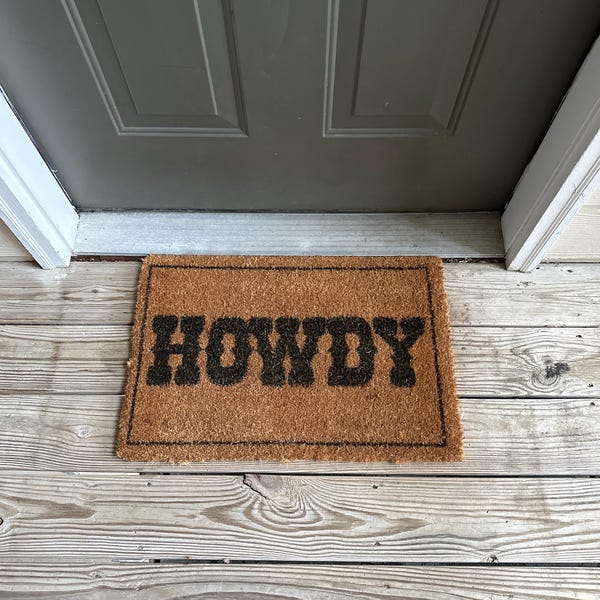 Howdy Doormat | Western Style Welcome Mats for Your Front Porch | Howdy ...
