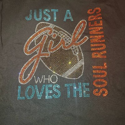 Custom Football Team and Colors RHINESTONE Mega Bling Shirt, Football ...