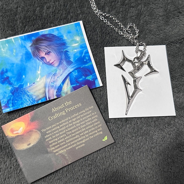 Large Sterling Silver Tidus Necklace From Final Fantasy X - Etsy