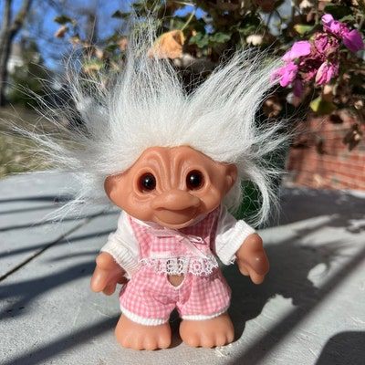Vintage Ace Novelty Treasure Troll Doll Red Hair Pink Heart - Etsy