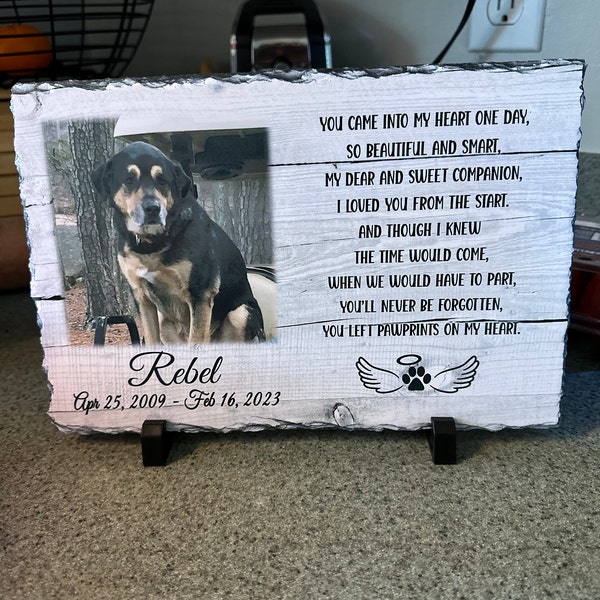 Dog Memorial Plaque | Paw Print | Rainbow Bridge Poem | Pet Memorial ...