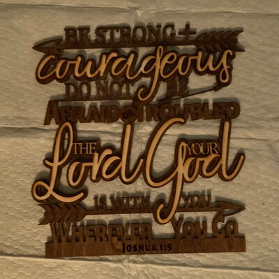 Layered Bible Verse Sign Joshua 1:9 Svgpdfepsdxf Laser Cut Files ...