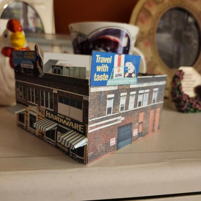 Paper Model Cardstock Buildings Downtown Apartments With Shops ...