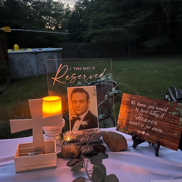 Reserved Memorial Sign, Personalized Memorial Plaque, in Loving Memory ...