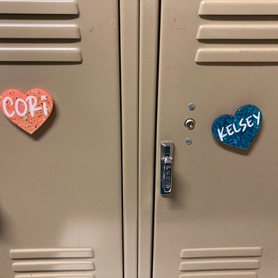 Personalized Glitter Heart Locker Magnet Custom Name Magnet Fridge ...