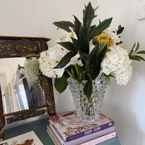 LA FAE Handblown Murano-style Glass Vase With Spiky Nodes - Classic ...